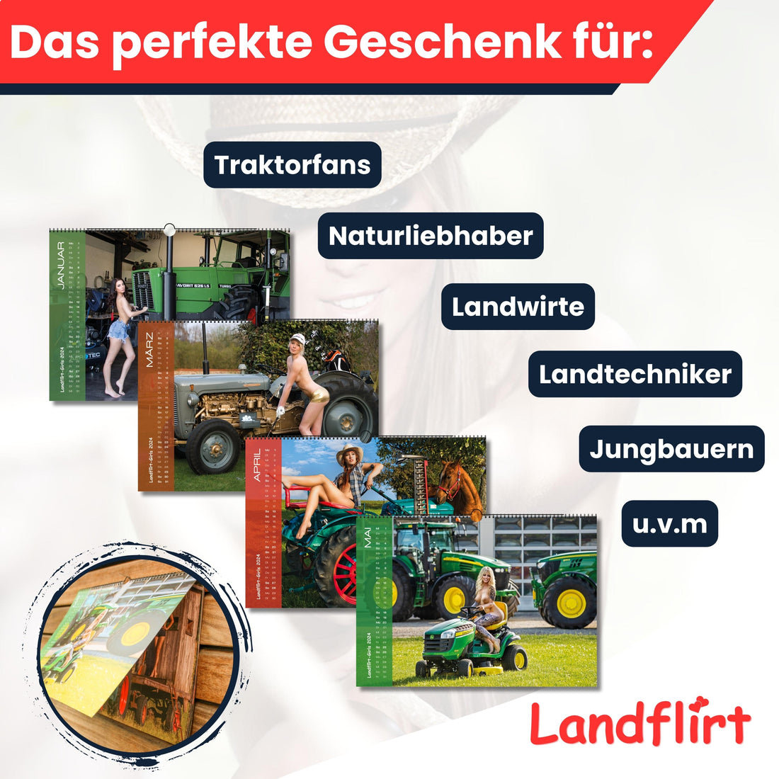 Landflirt Kalender 2024 – ORIGINAL Traktor Wandkalender mit schönen ...