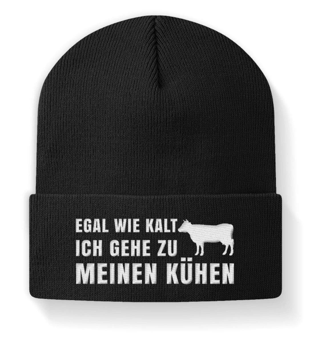Egal wie kalt ich gehe zu meinen Kühen | Mütze mit Stickerei - Dorfkind ...